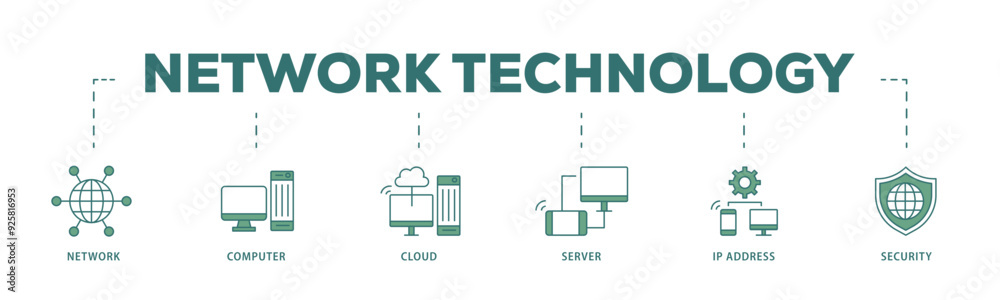 Network technology icon infographic illustration concept with icon of ...