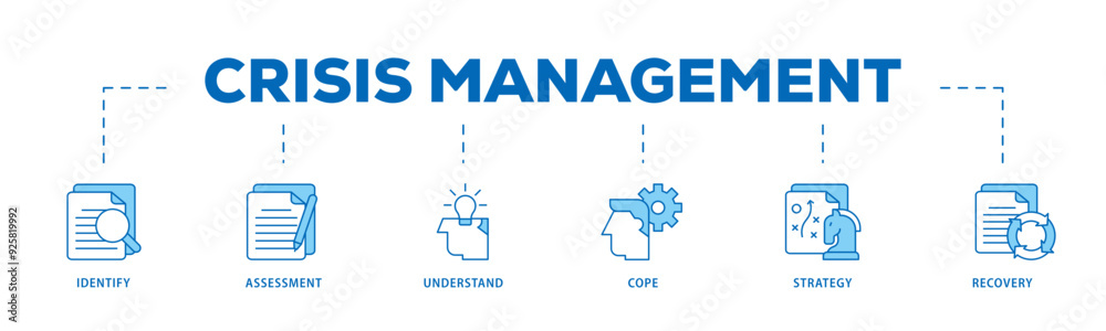 Crisis management icon infographic illustration concept with icon of ...
