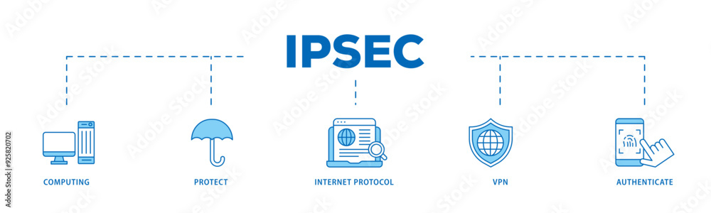 IPsec icon infographic illustration concept with icon of cloud ...