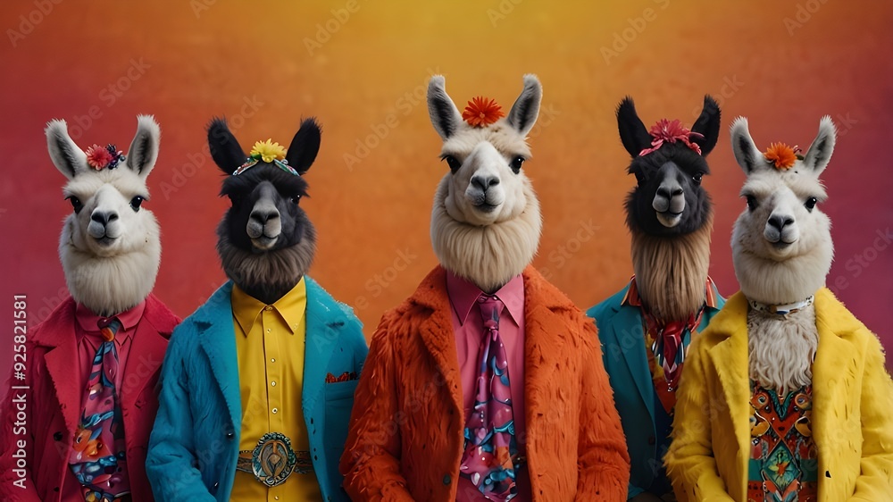 Let your imagination run wild with a group of llamas dressed in funky ...