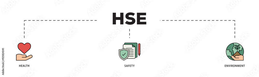 HSE icon infographic illustration concept with icon of Health Safety ...