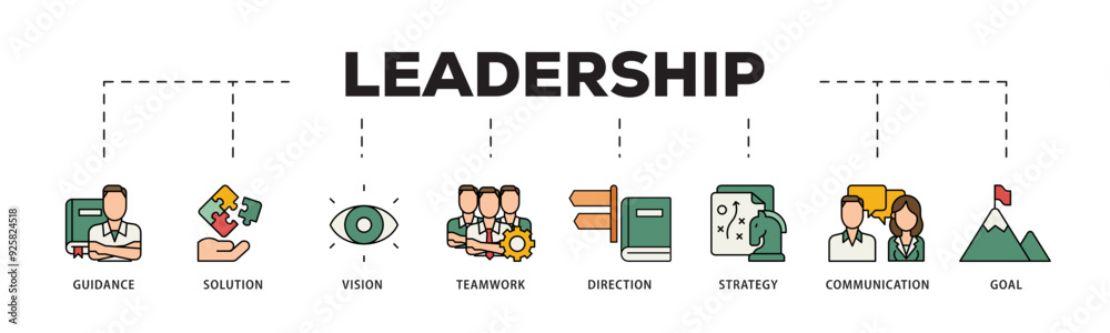 Leadership icon infographic illustration concept with icon of vision ...