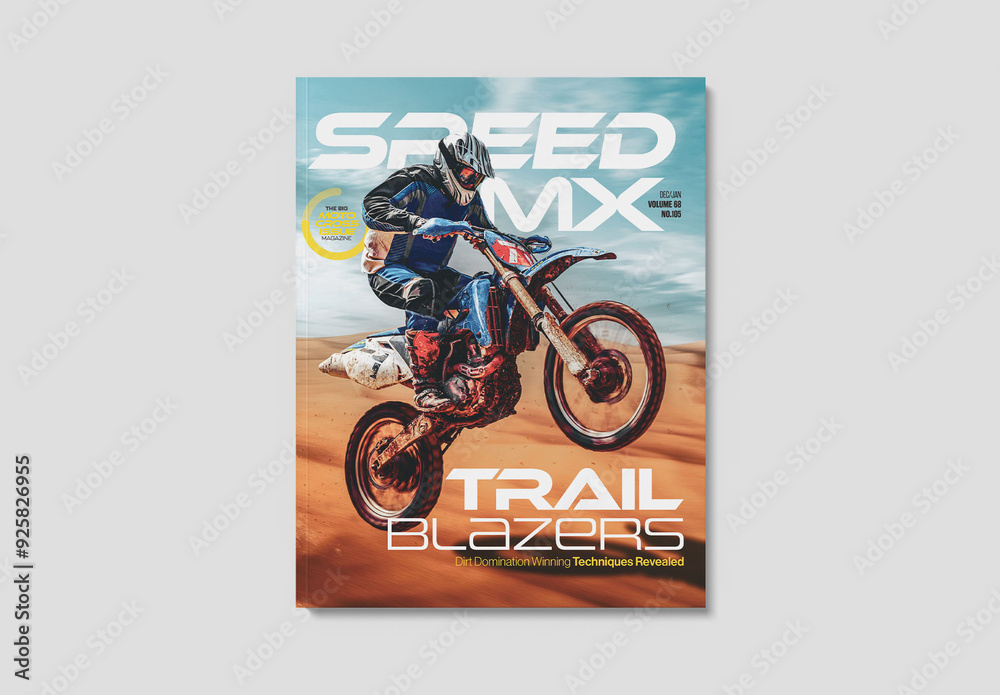 Motocross Magazine Cover Layout Stock Template | Adobe Stock