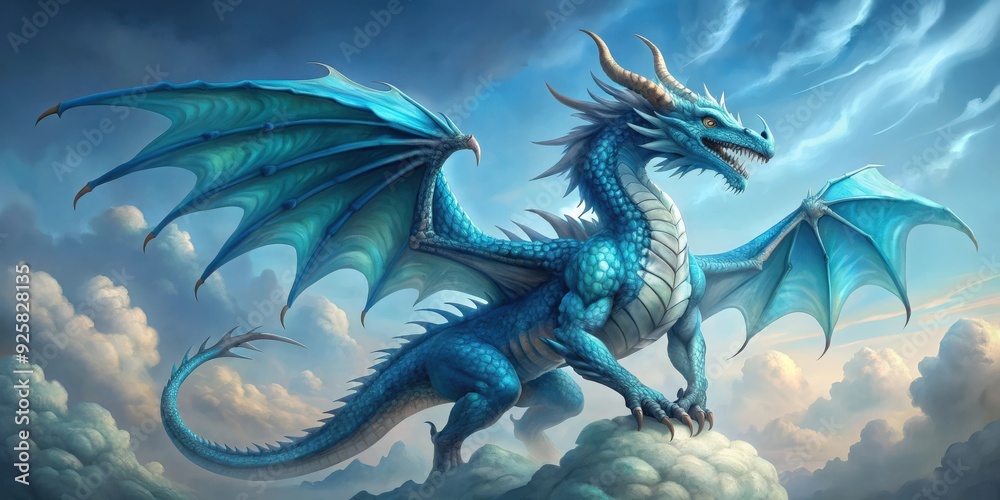 Legendary giant Azure Dragon, mythical, creature, legendary, powerful ...