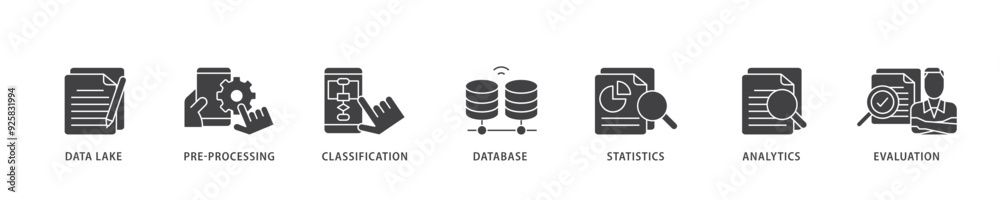 Data engineering icon infographic illustration concept with icon of ...