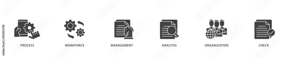 Total quality management icon infographic illustration concept with ...