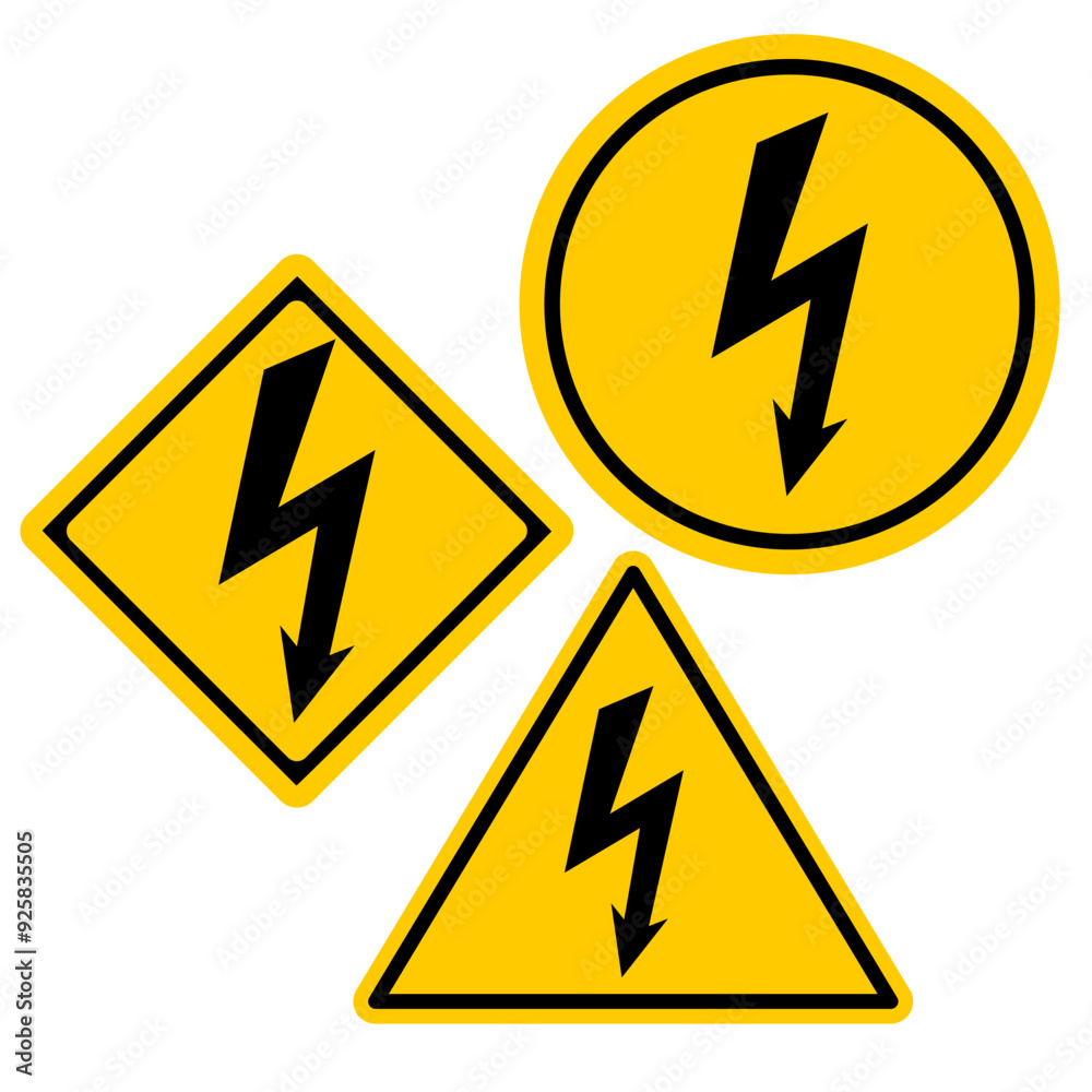 High voltage sign. Caution or danger or warning sign, electrical hazard ...
