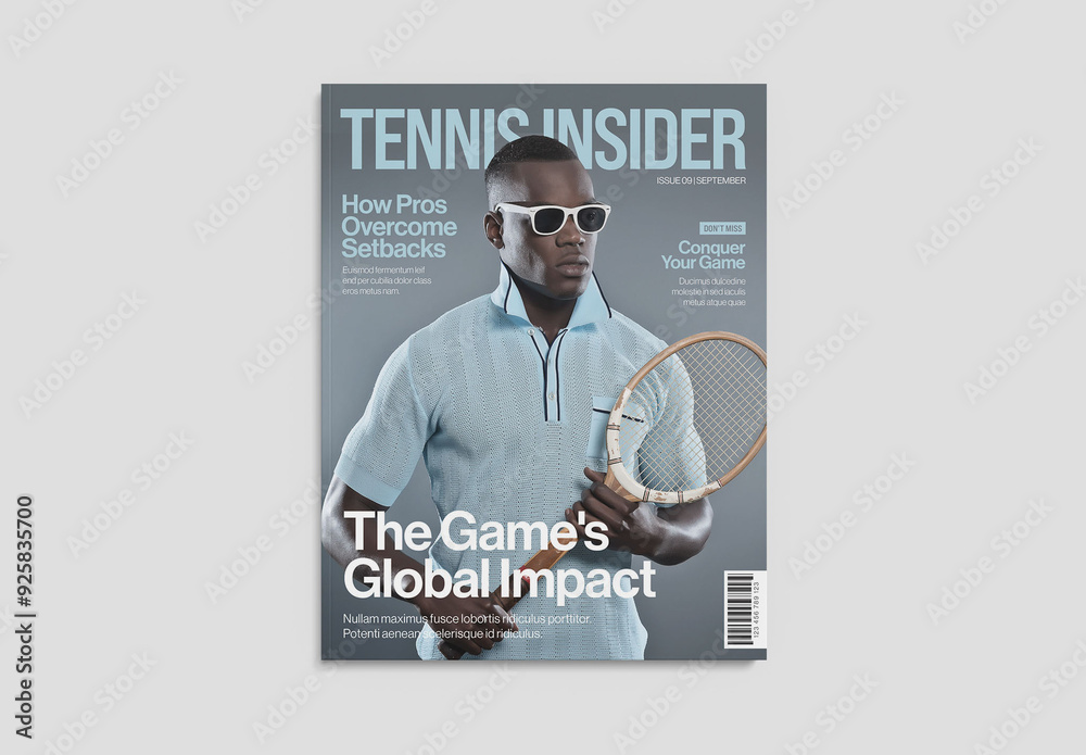 Modern Sports Magazine Cover Flyer Layout Stock Template | Adobe Stock