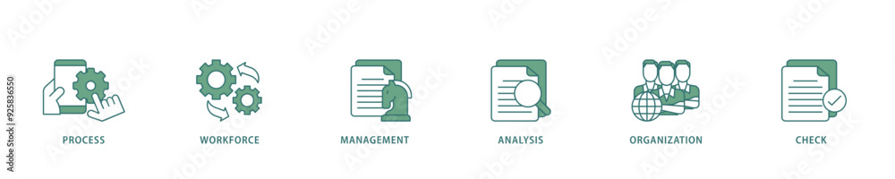 Total quality management icon infographic illustration concept with ...