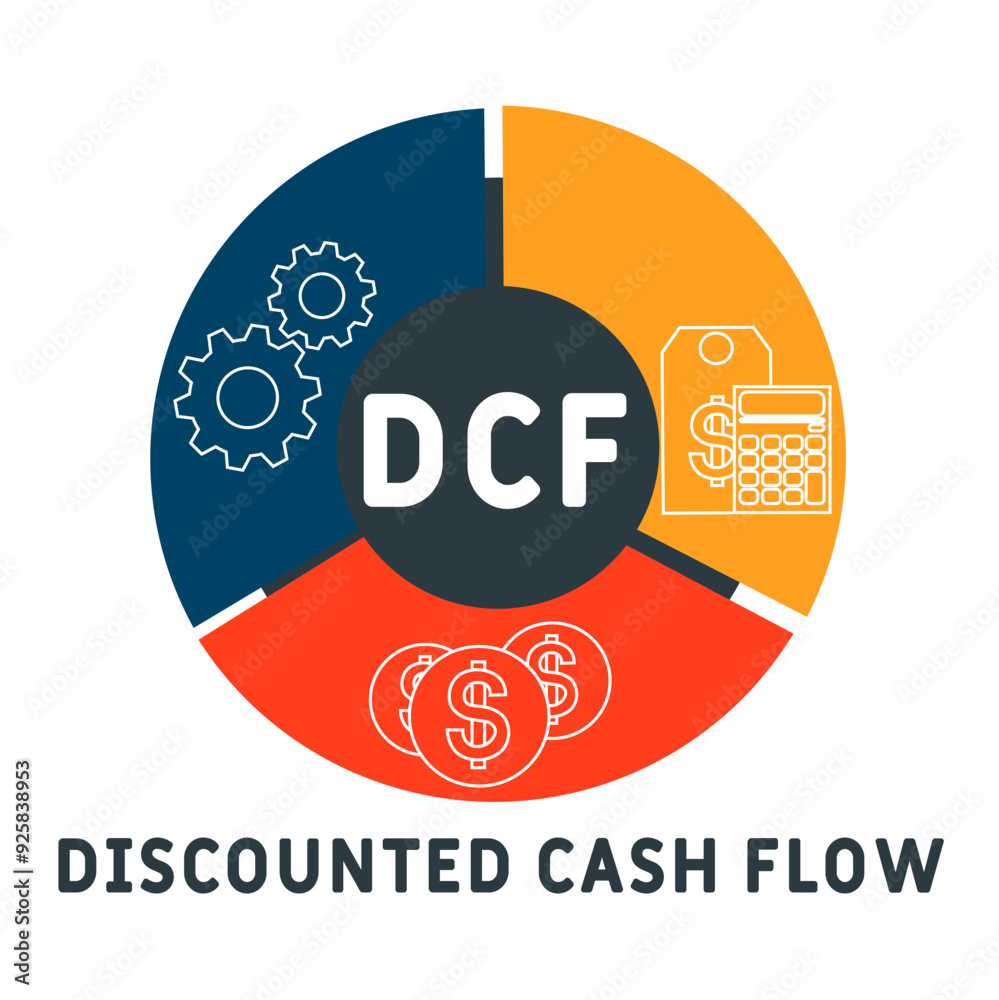DCF - discounted cash flow acronym. business concept background. vector ...