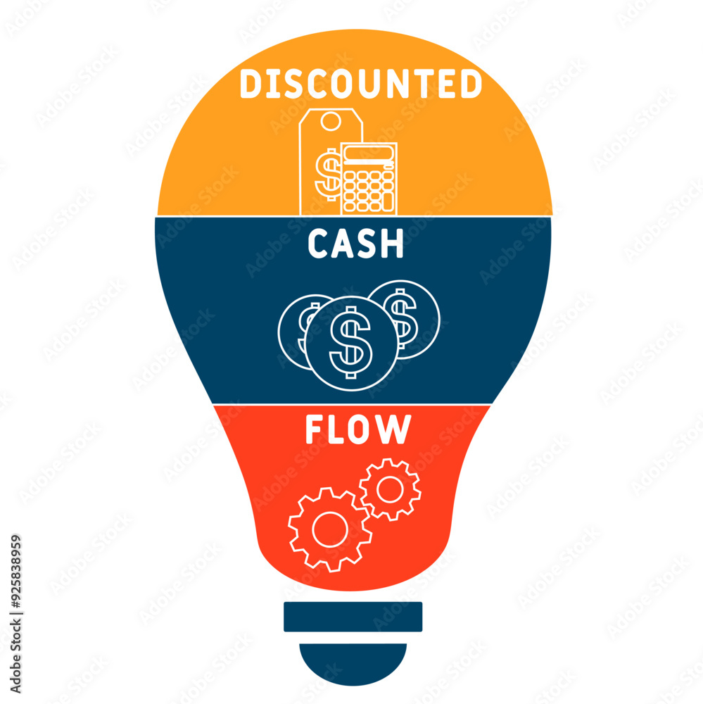 DCF - discounted cash flow acronym. business concept background. vector ...