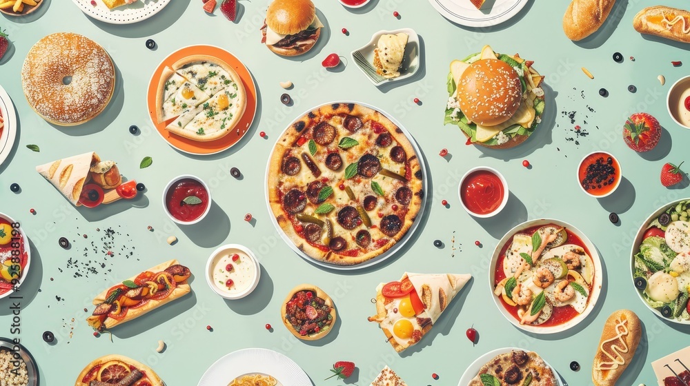 Create a design showcasing a food delivery service's partnership with ...