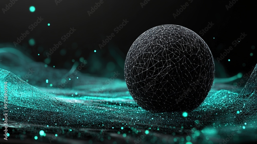 Digital Abstract Sphere Icon in Modern Geometric Design Featuring ...