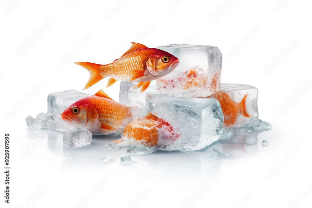 Amritsari Fish Under Ice Cube with Spilled Ice High Resolution Food ...