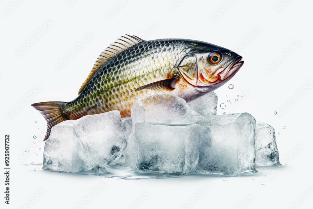 Basa Fish Under Ice Cube with Spilled Ice Cubes High Resolution Food ...