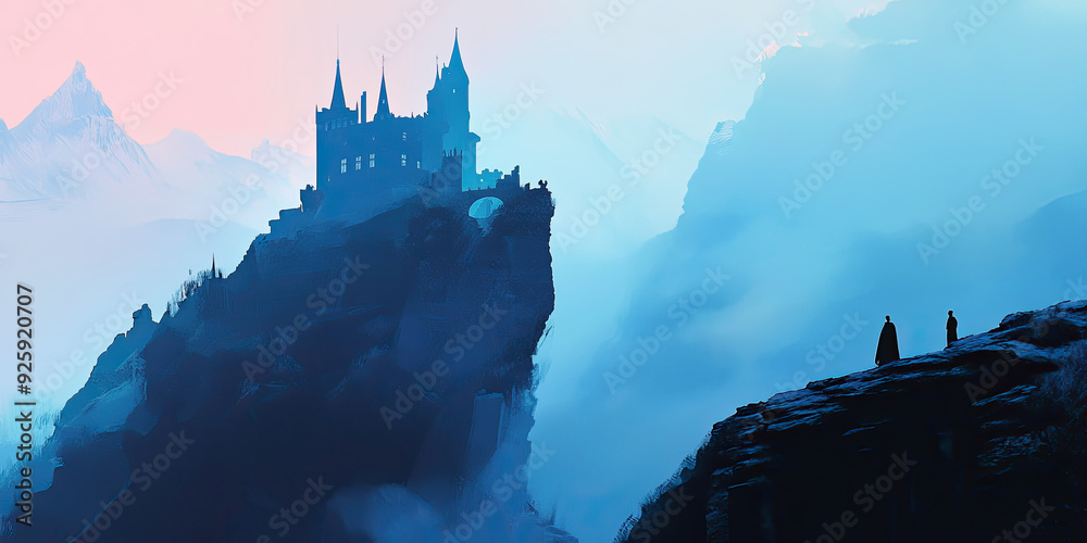 Castle landscape background illustration, artistic castles backdrop art ...