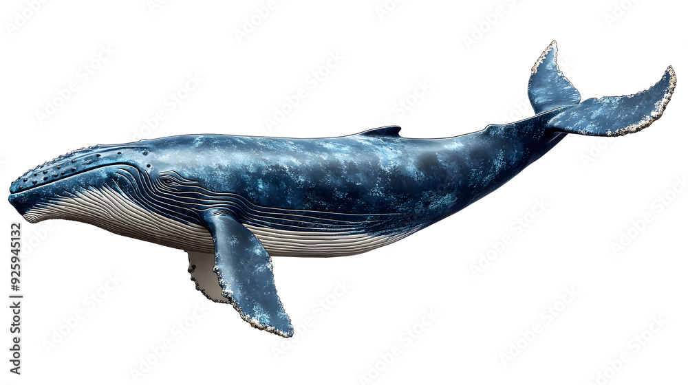 side view of big blue whale isolated on transparent background ,whale ...