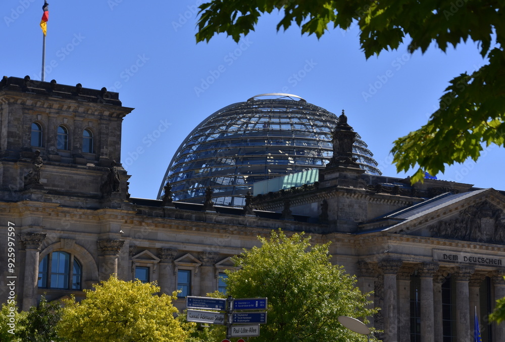 Bundestag, Reich Parliament Building in Berlin, with Norman Foster's ...