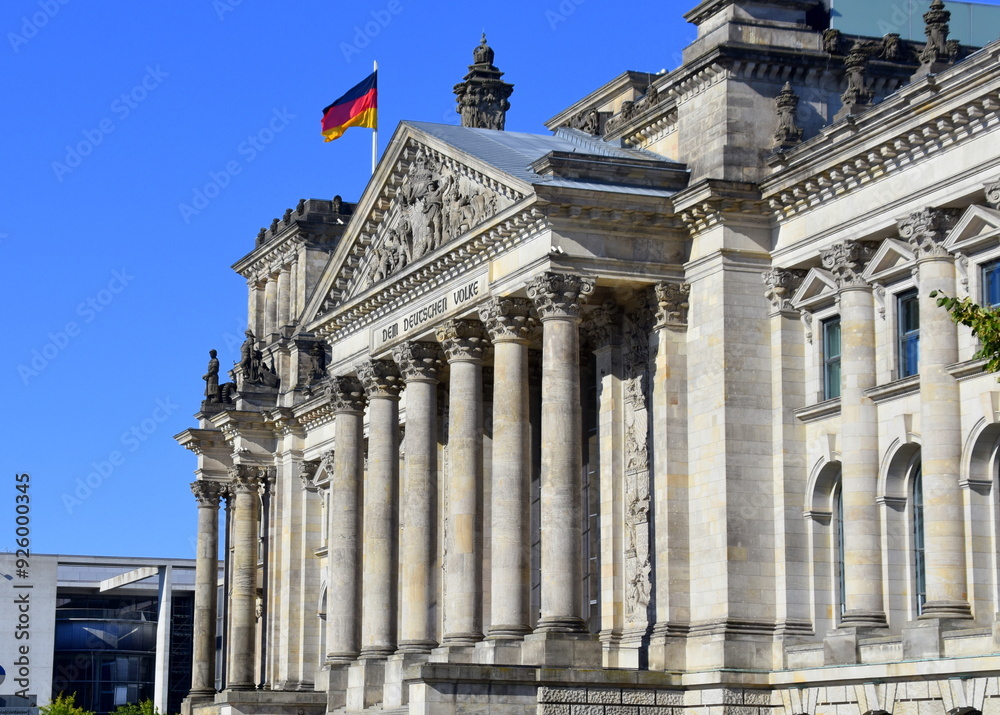 Bundestag, Reich Parliament Building in Berlin, with Norman Foster's ...