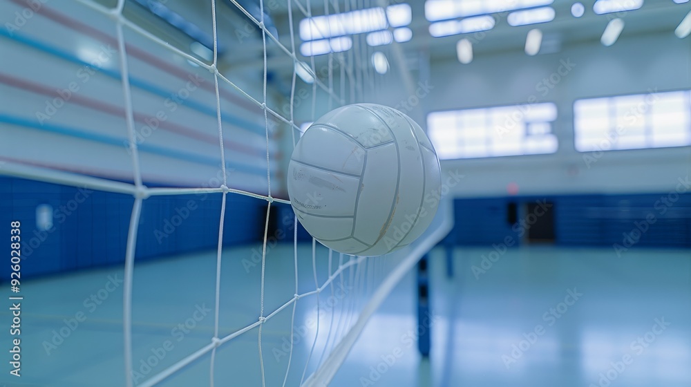 Volleyball and netting On the background of the volleyball court Stock ...