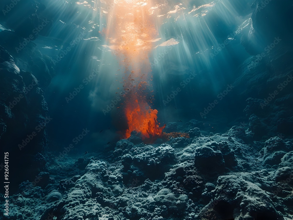Underwater Volcanic Eruption Forming New Sea Floor and Supporting ...