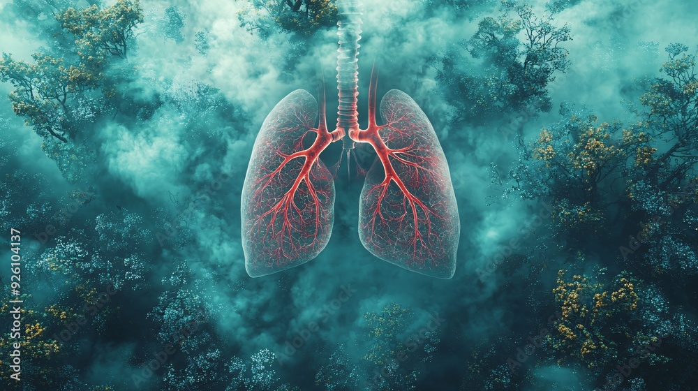 Intricate Alveoli Structure of Lungs Showcased Against Urban Smog ...