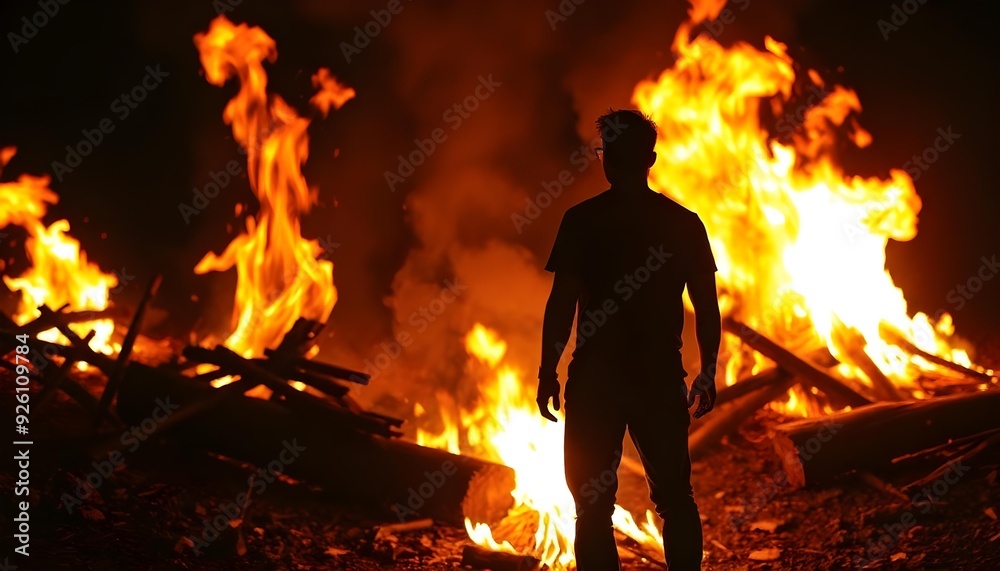 fire background featuring a roaring bonfire with vivid flames ...