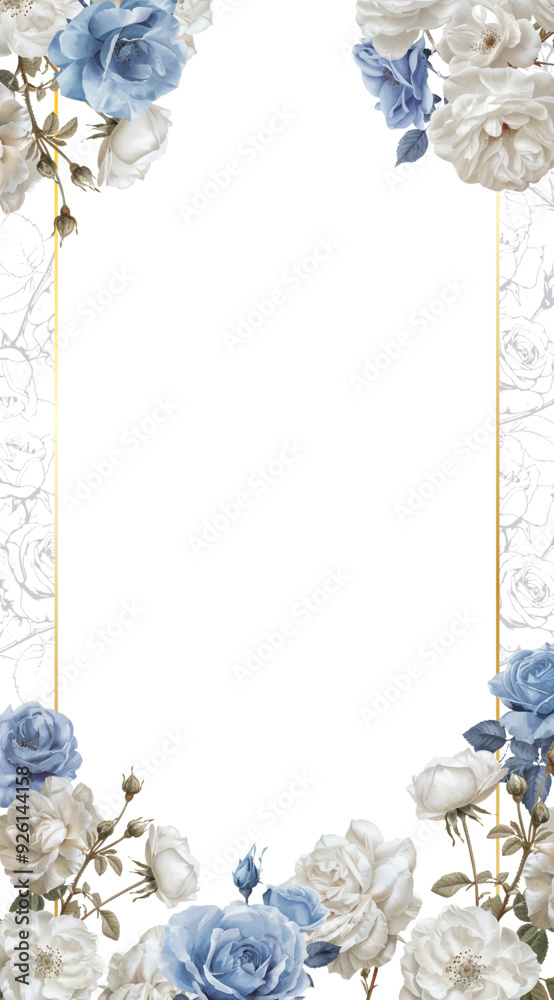 Editable Template Flower Frame Design Stock Vector | Adobe Stock