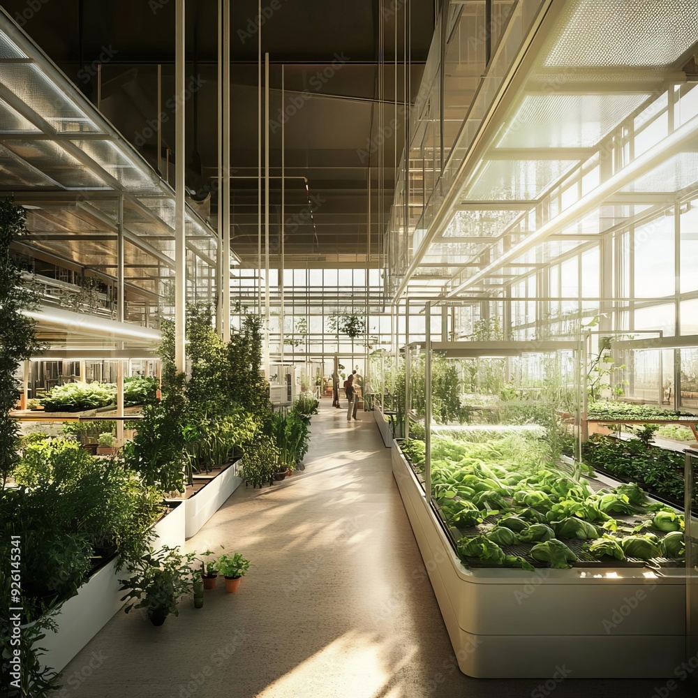 Greenhouse with plants inside another greenhouse, showcasing a garden ...
