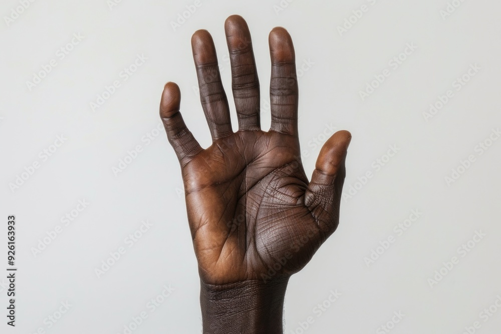 Dark-Skinned Hand Showing Stop Gesture - High-Resolution Image for ...
