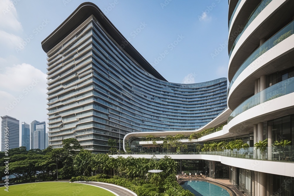 Modern Multi-Purpose Building with Eco-Friendly Design, Glass & Steel ...