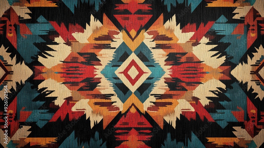 Native American textile background with a seamless Navajo pattern ...