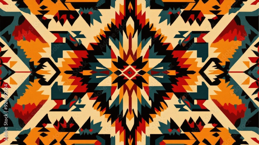 Native American textile background with a seamless Navajo pattern ...