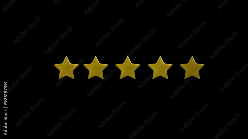 5 Star Review Ratings Animation. Five-Star Rating for Feedback on ...