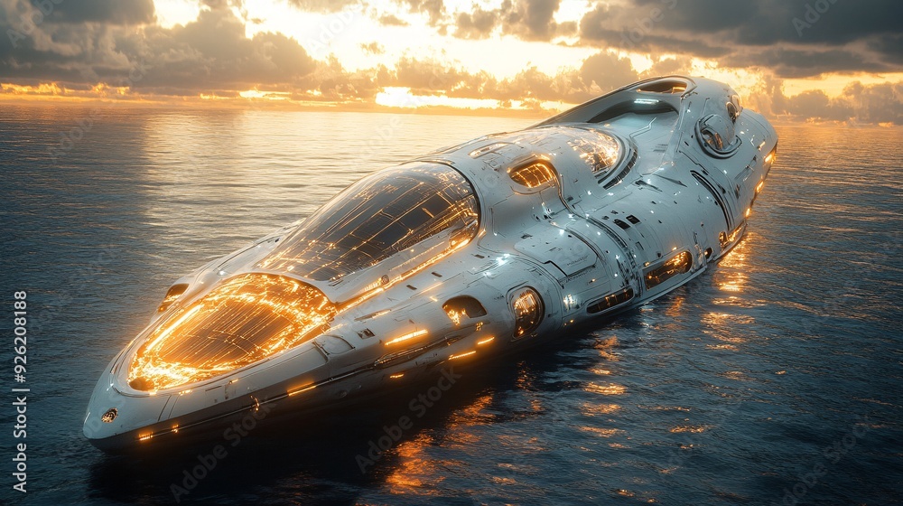 Solar-Powered Spaceship with AI Control: A spaceship with solar panels ...