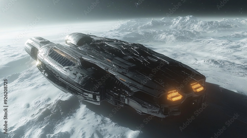 Solar Cell Spaceship in the Kuiper Belt: A spaceship equipped with ...