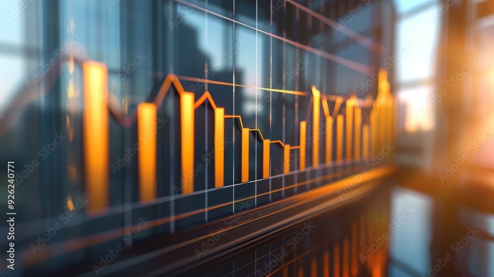 financial growth chart with rising levels , financial success chart ...