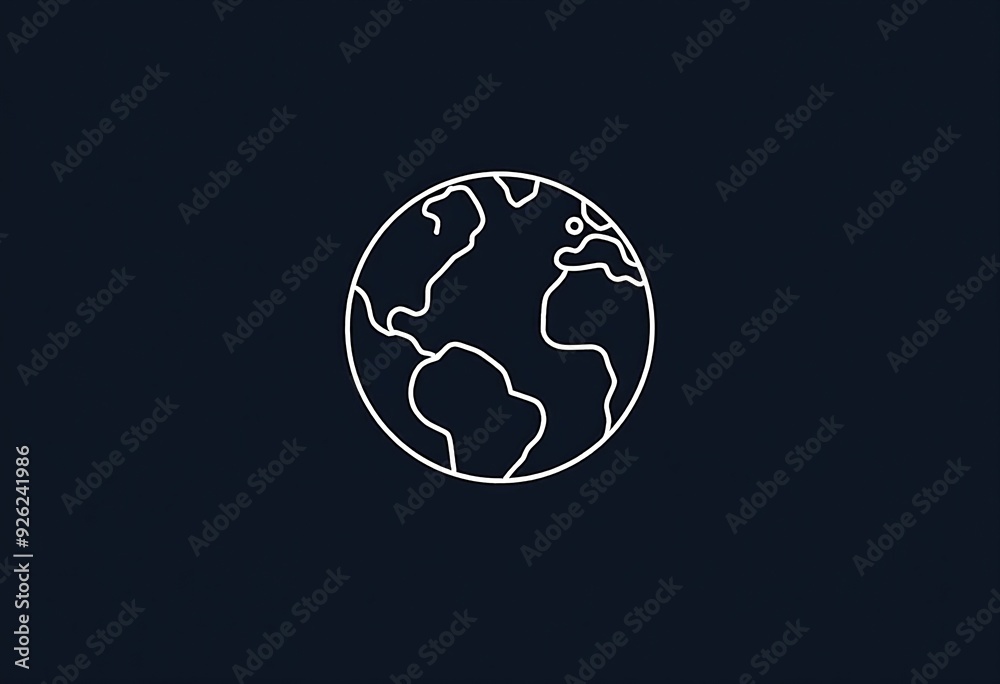 Simple Earth Vector: Clean and Modern Single-Line Drawing of Planet ...