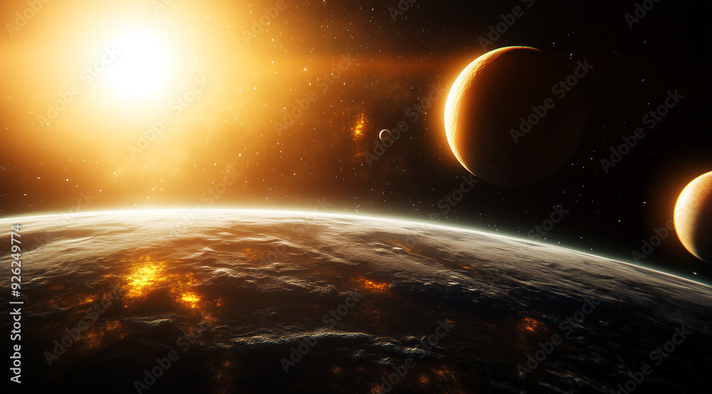 Majestic 3D Render of Planets Floating in Deep Space - Stunning 5K ...