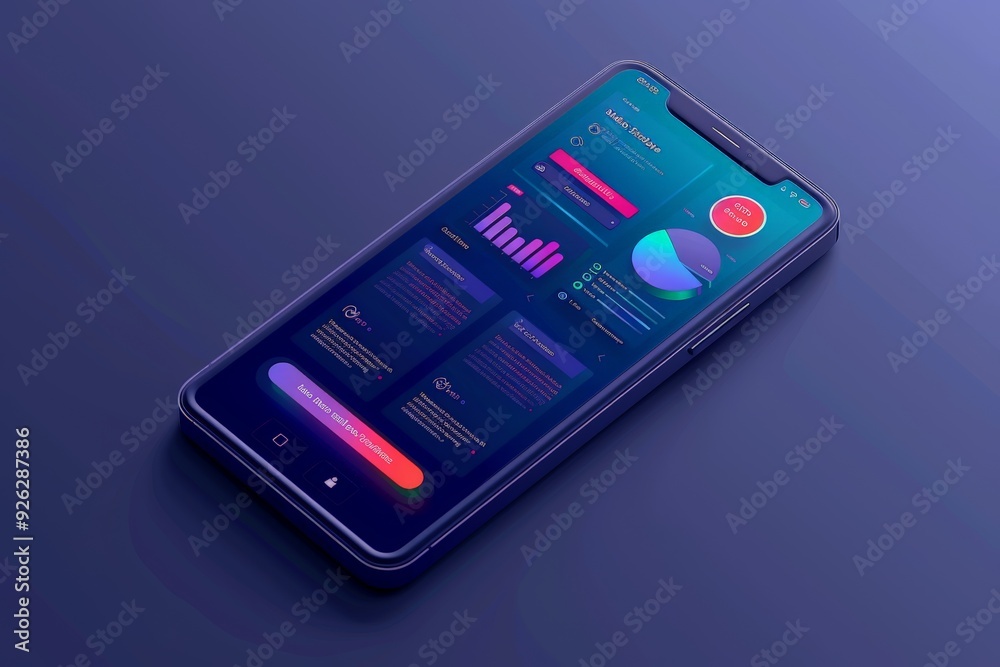Neomorphism bank app interface design on smartphone screen. Online ...