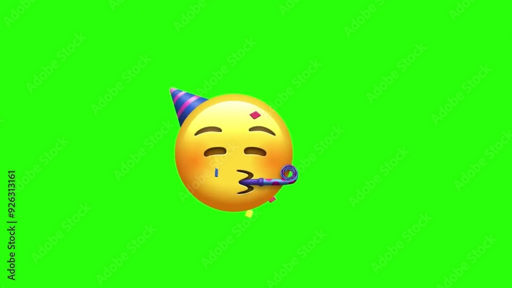 Video Stock Partying Face Emoji Animated on a Transparent Background ...