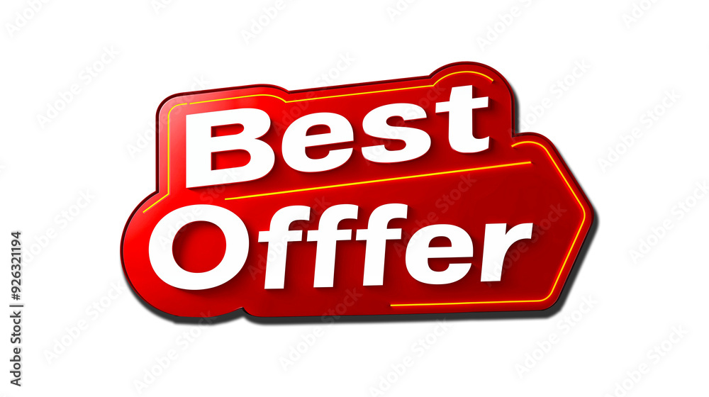 Red Best Offer Sign: A bold and eye-catching red sign with a white ...