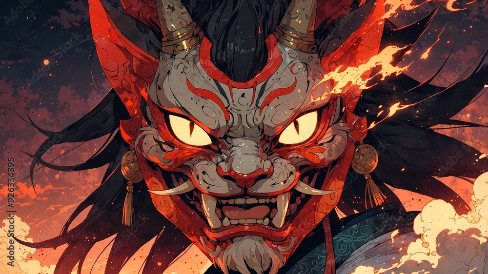 Japanese Cat Oni Mask: A Vibrant Fusion of Tradition and Modernity in ...