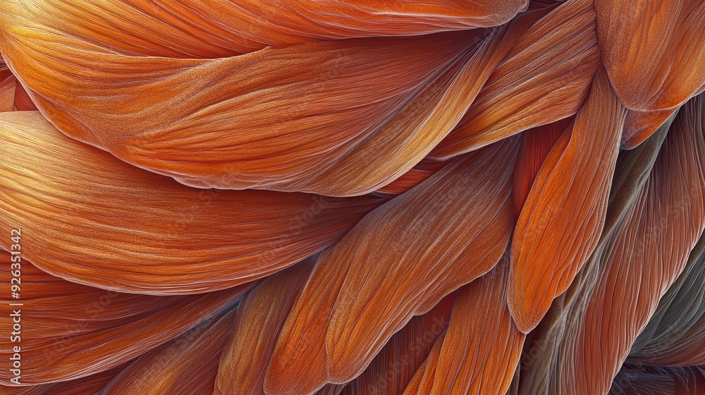 Microscopic observation of muscle tissue, showing detailed striations ...