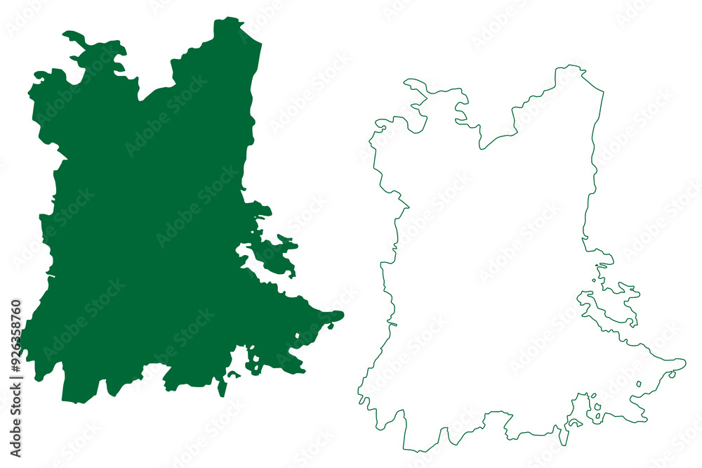 Alwar district (Rajasthan State, Republic of India) map vector ...