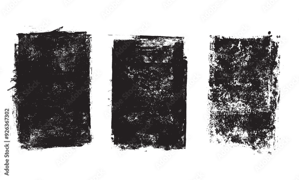 Poster Three rolled ink textures, eroded print, original scans – Wall ...