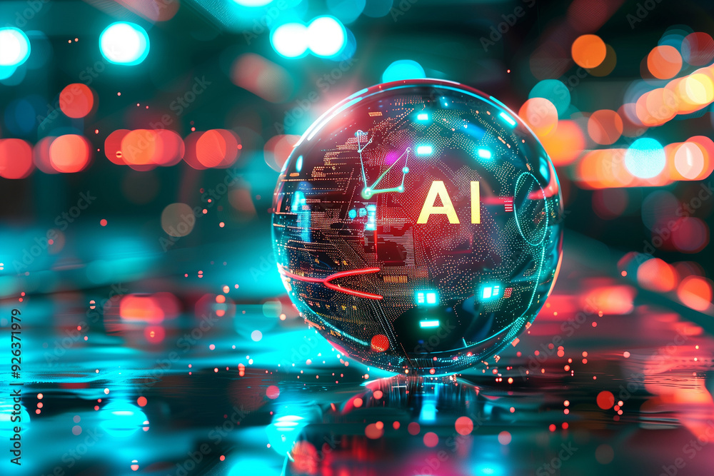 World with AI Artificial intelligence, connection on earth. Stock ...