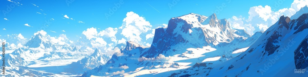 Majestic Norwegian Winter Wonderland: Anime-Style 4K Scene of Snowy ...