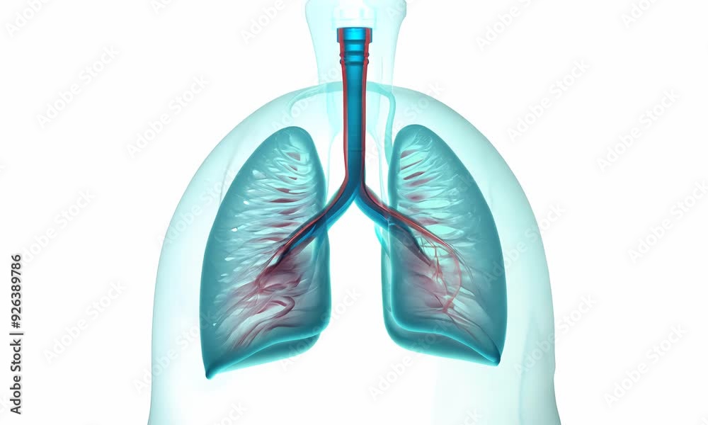 Digital x-ray image of human lungs highlighting the respiratory system ...
