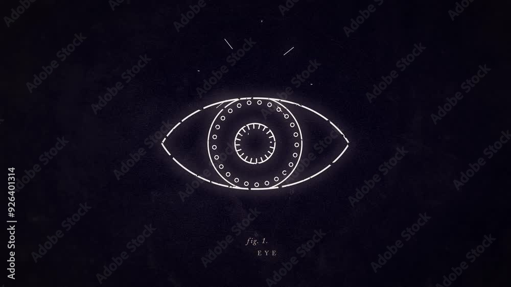 Eye opening, seeing the world reality and closing. Infographic old book ...